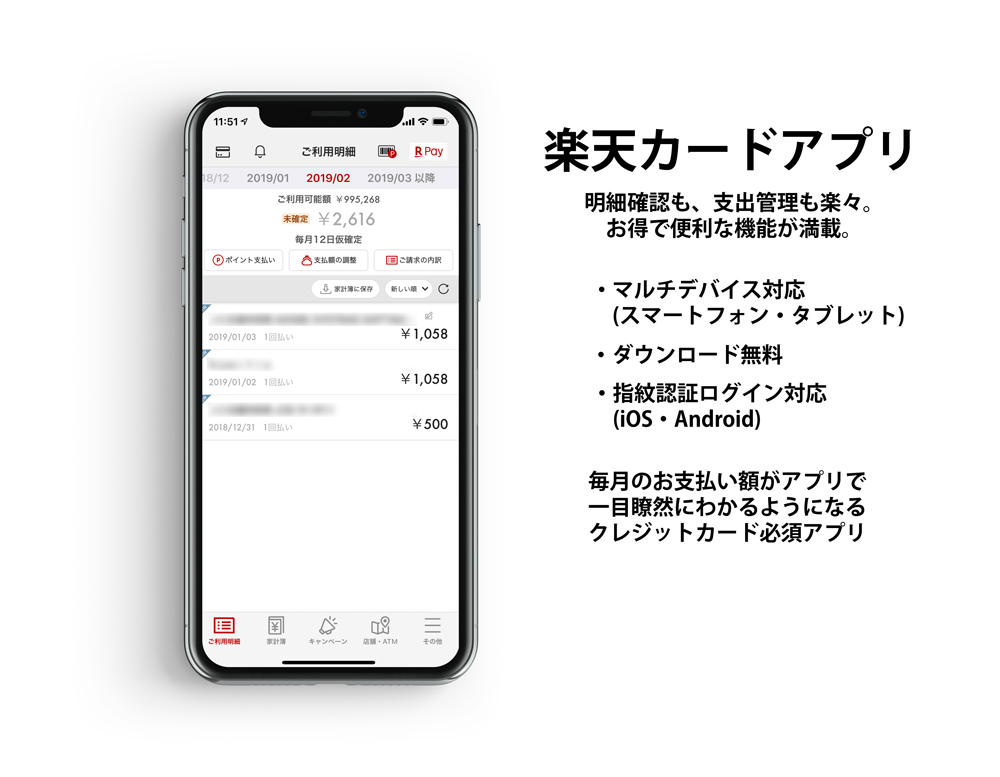楽天カード 入会キャンペーンでポイントが！アプリでいつでも明細が確認できる！ | monlog